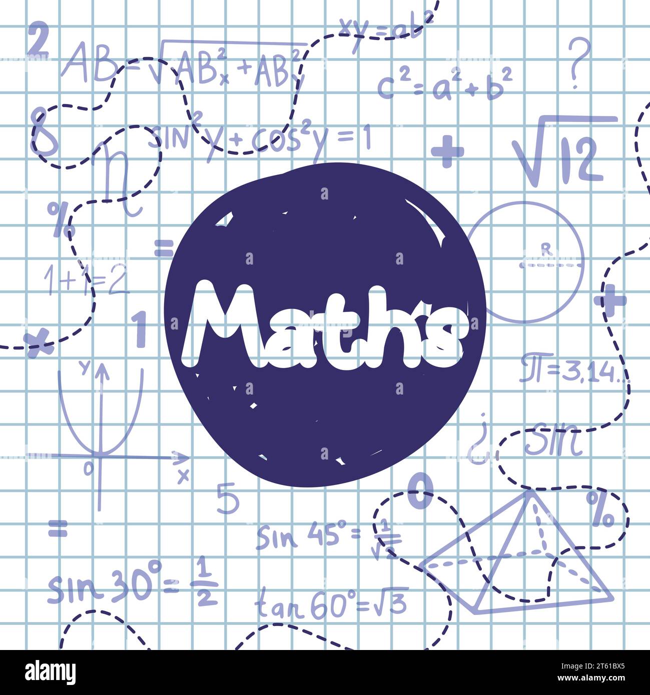 Cartoon math class concept background Vector Stock Vector Image & Art ...