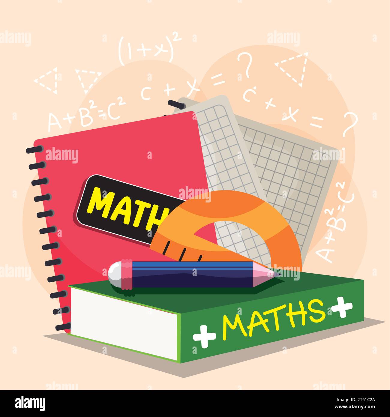 Cartoon math class concept background Vector Stock Vector Image & Art ...