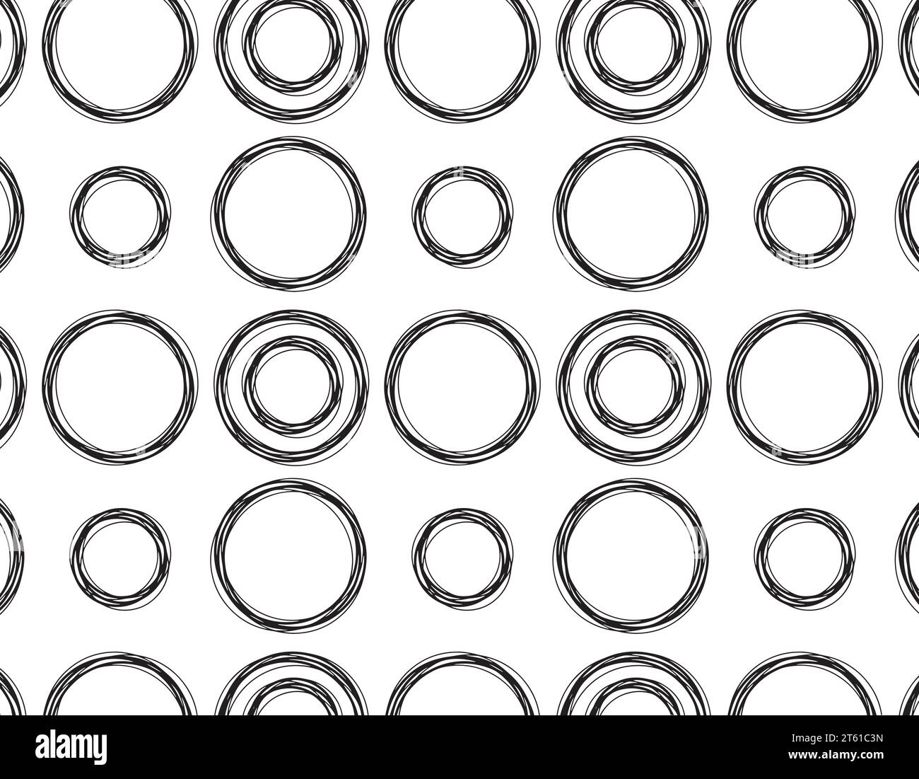 Doodle circles pattern, seamless pattern of geometric shapes on a transparent background ...