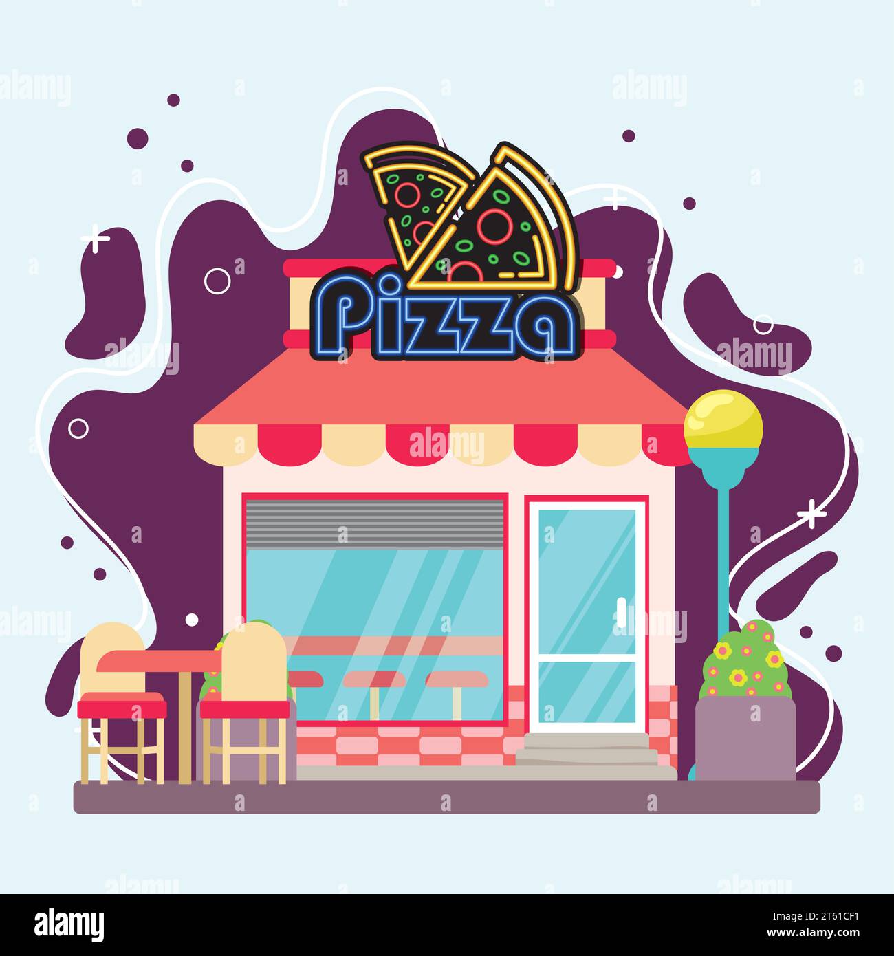 Pizza fast food restaurant exterior Stock Vector Images - Alamy
