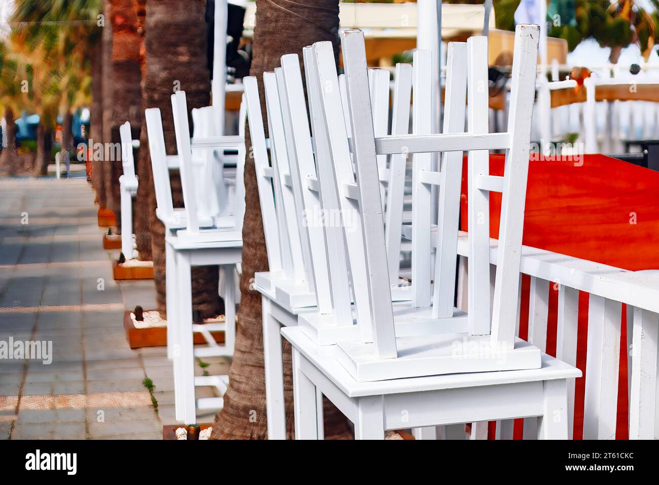 Crowded seats on a street terrace paint a vivid picture of a bustling ...
