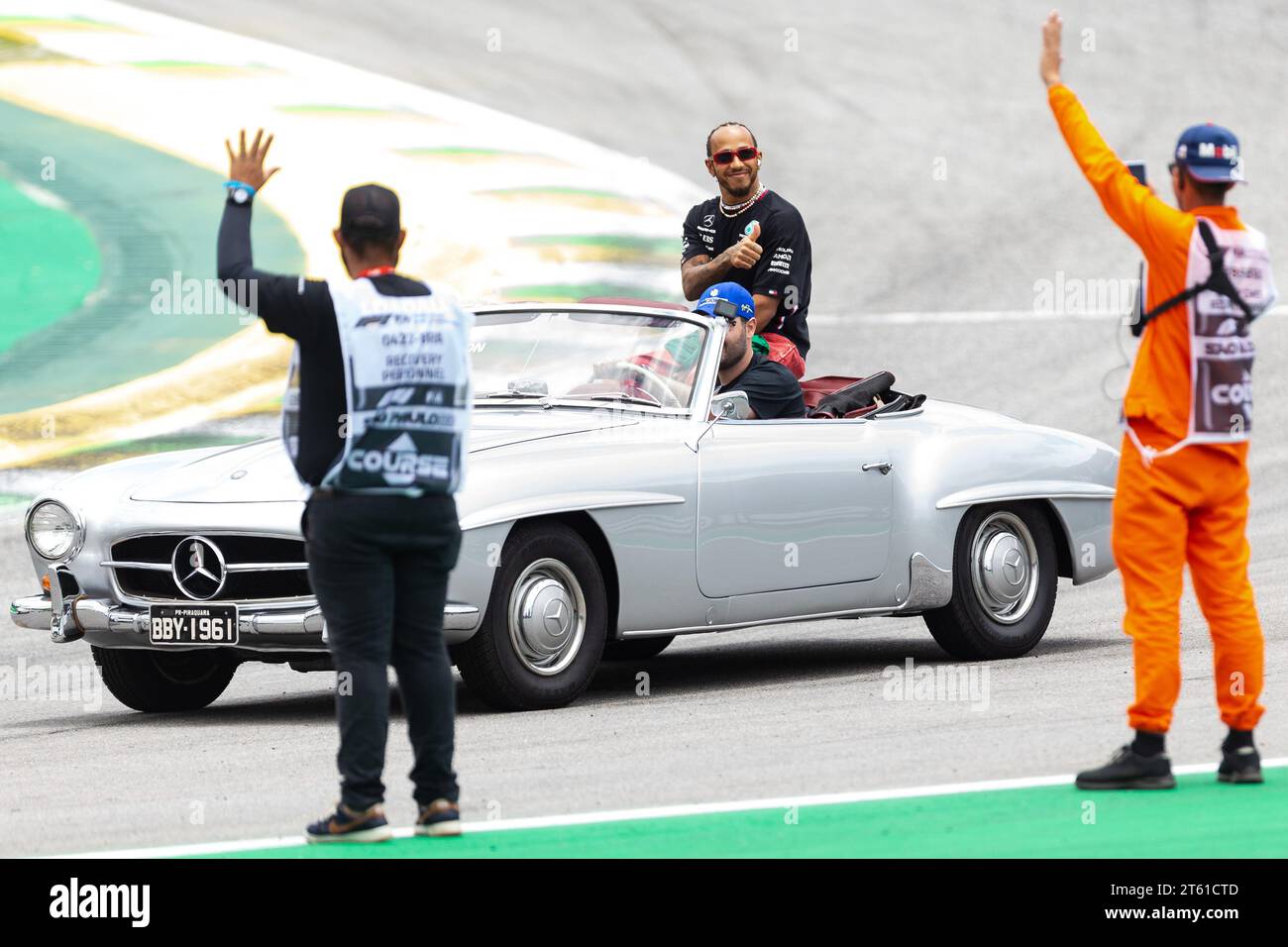 LEWIS HAMILTON of MERCEDES-AMG PETRONAS F1 TEAM greeting FANS at the DRIVER’S PARADE on the ...