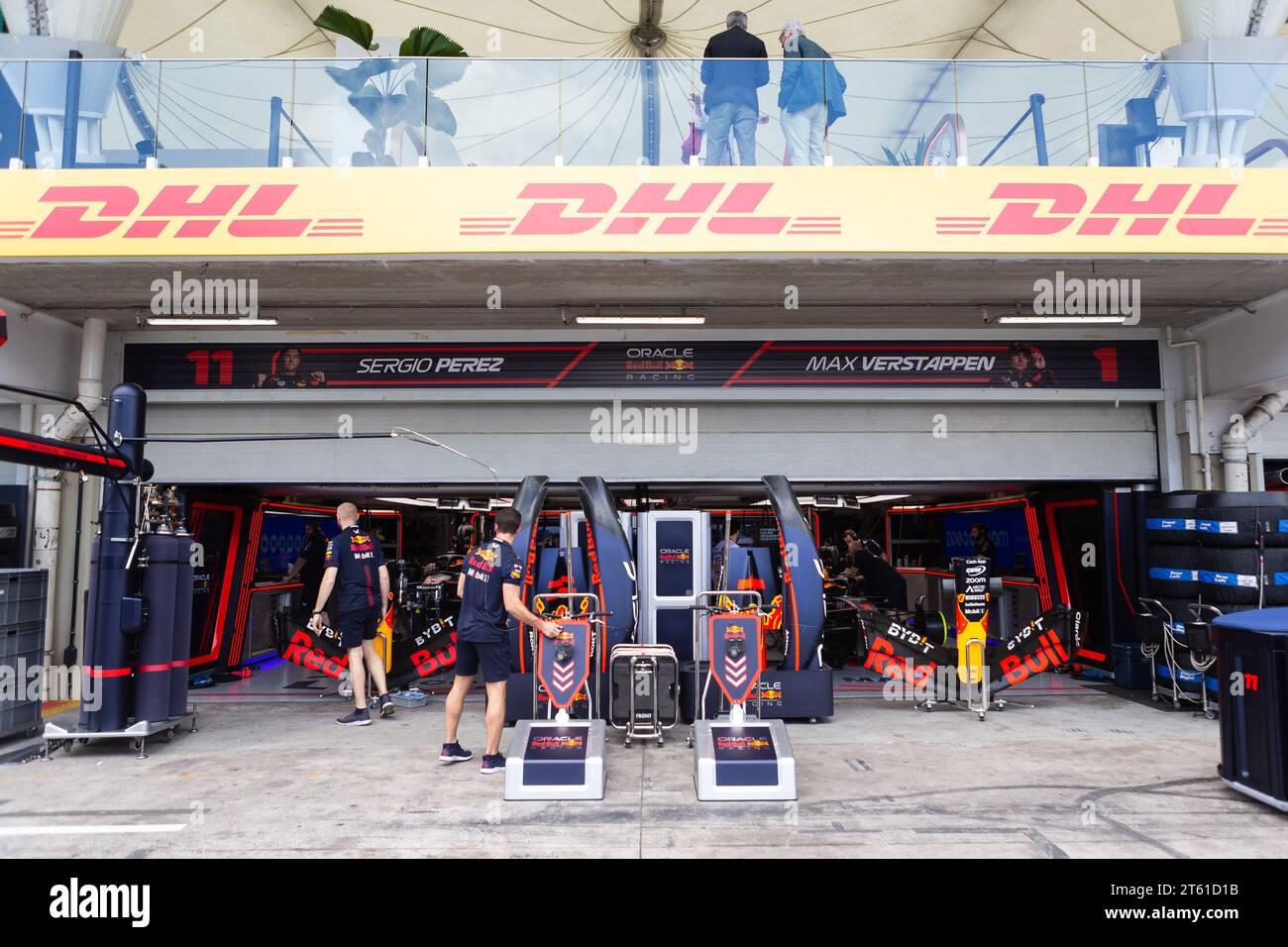 The ORACLE RED BULL RACING garage as part of the 2023 F1 Sao Paulo ...