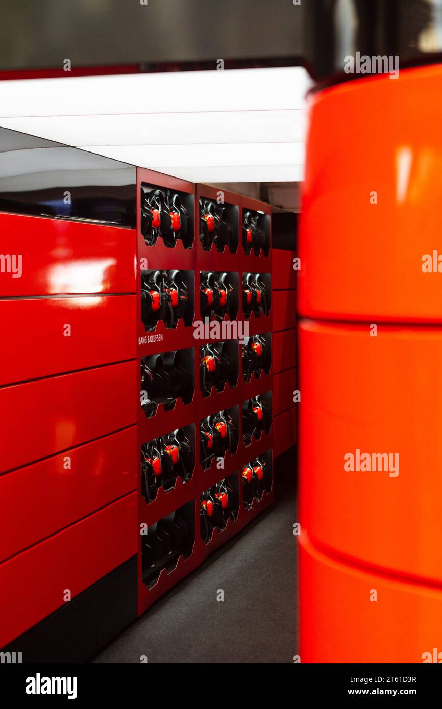 The Ferrari paddock headphones as part of the 2023 F1 Sao Paulo Grand ...