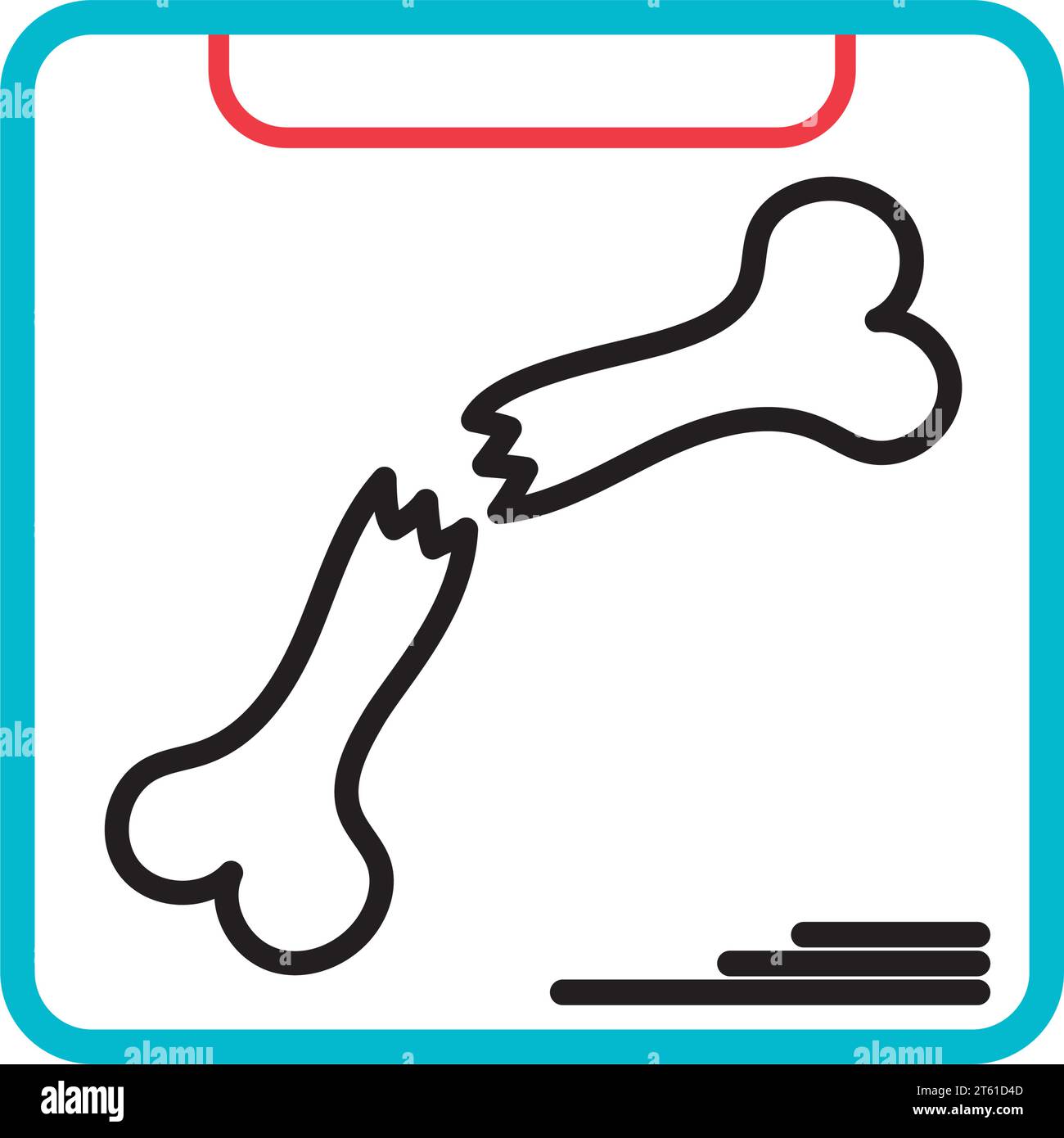 Isolated broken bone on x-ray Medical icon Vector Stock Vector Image ...