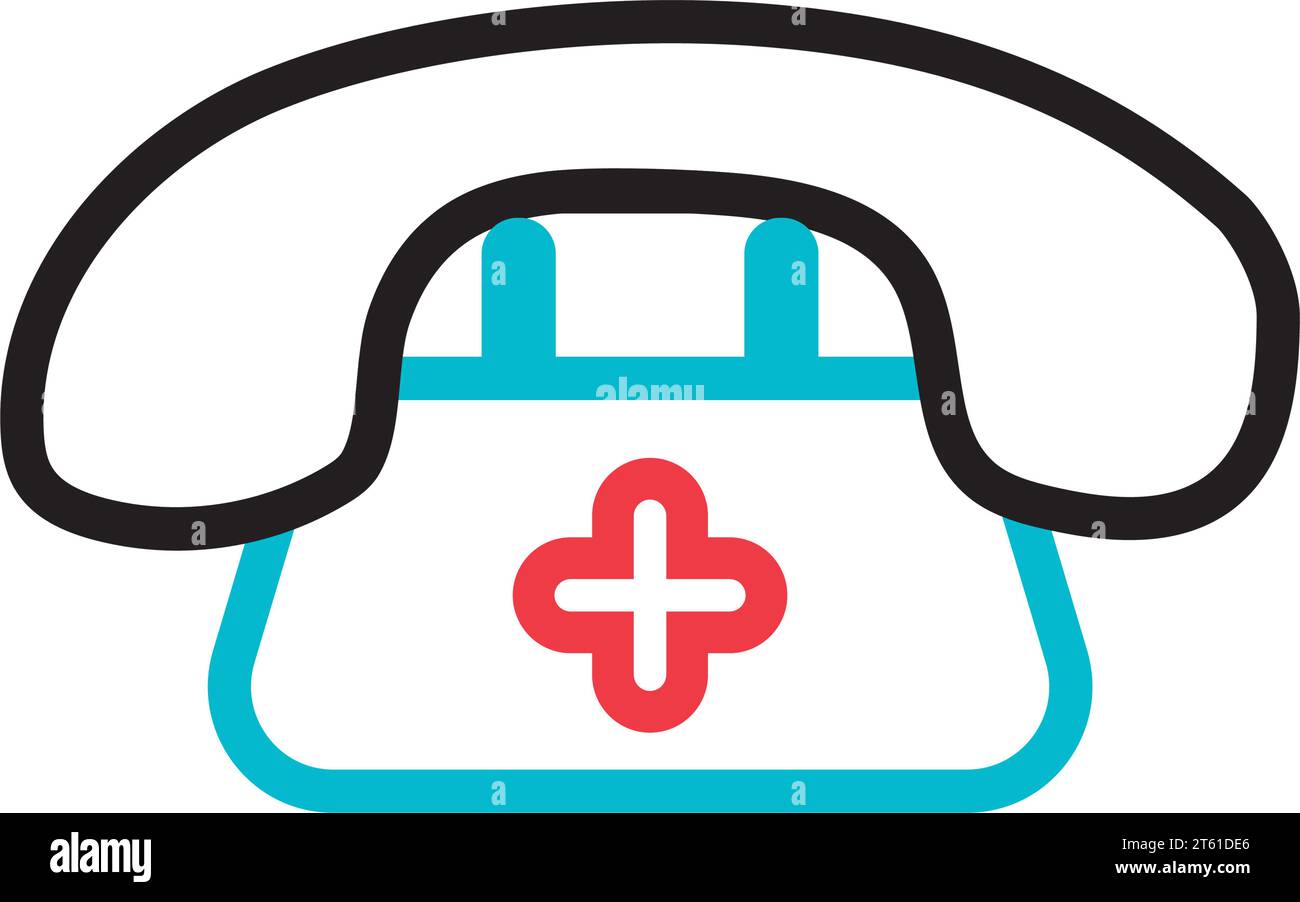 Isolated telephone with a cross symbol Medical icon Vector Stock Vector ...