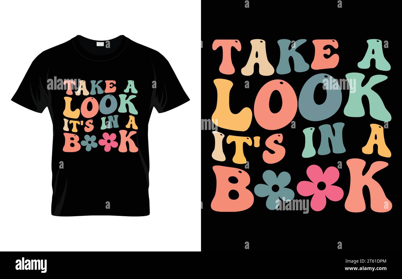 Take a look it's in a book Reading Book T-shirt Stock Vector Image ...