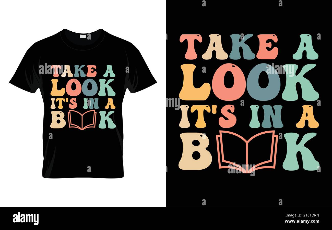 Take a look it's in a book Reading Book T-shirt Stock Vector Image ...