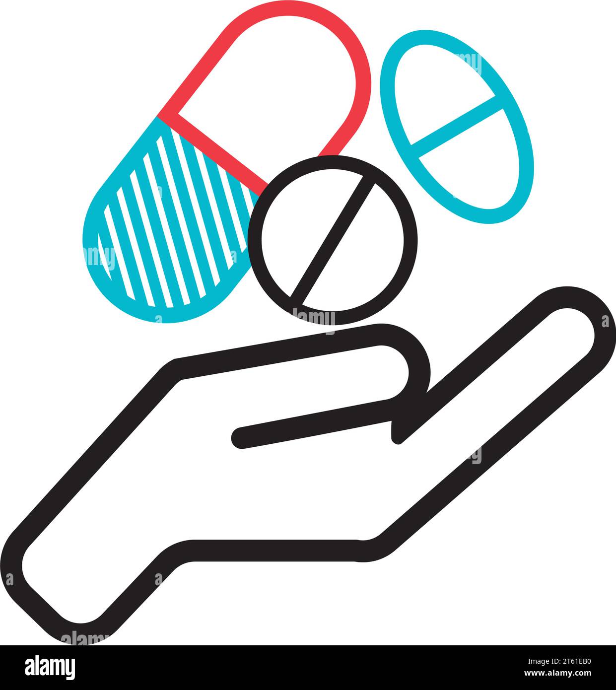 Isolated hand holding pills medical icon Vector Stock Vector Image ...