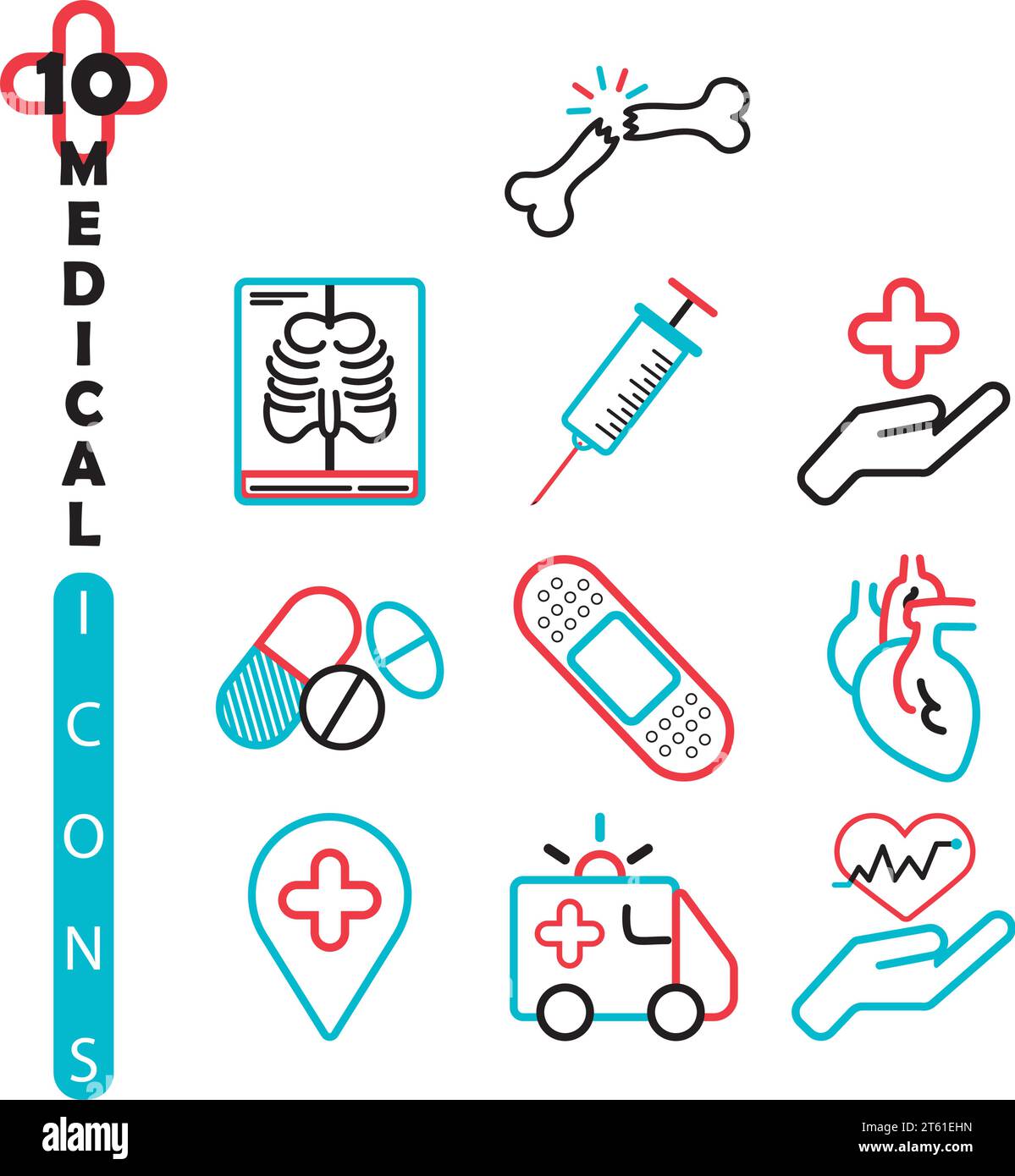 Set of medical icons Outline style Vector Stock Vector Image & Art - Alamy