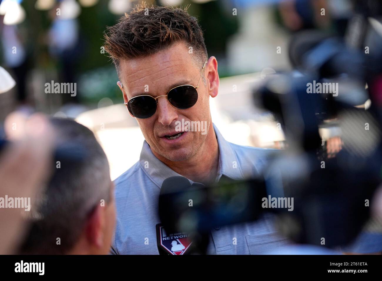Seattle Mariners president Jerry Dipoto speaks during the Major League ...
