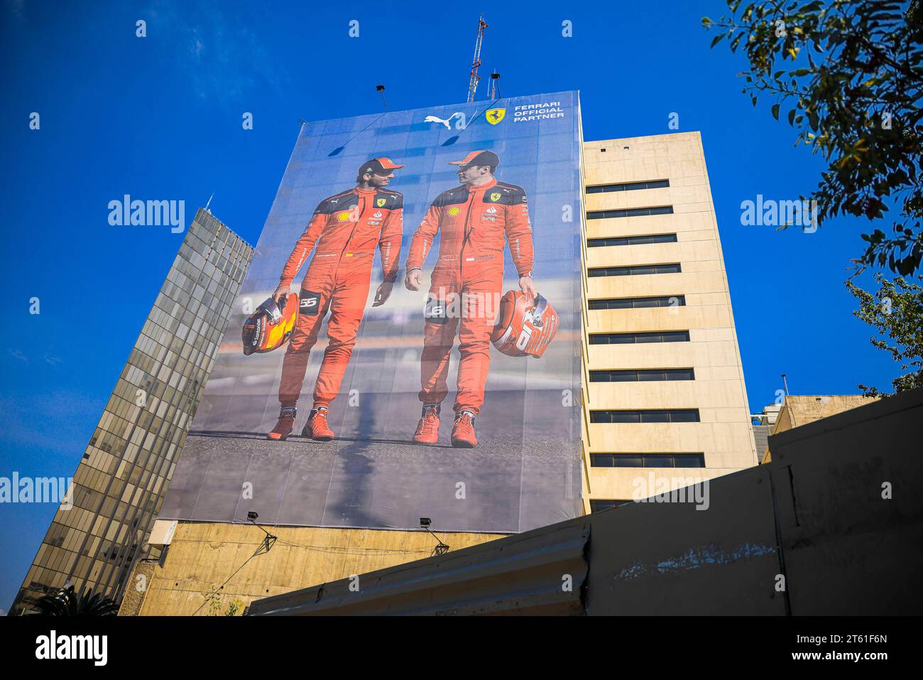 Carlos Sainz JR. and Charles Leclerc drivers of the Scuderia Ferrari of ...