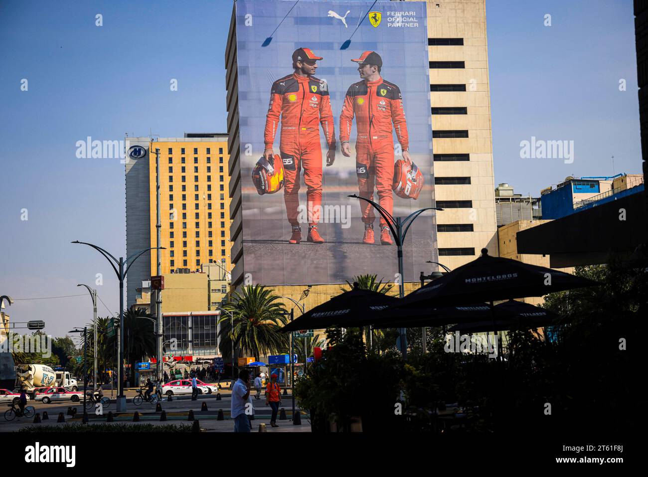 Carlos Sainz JR. and Charles Leclerc drivers of the Scuderia Ferrari of ...
