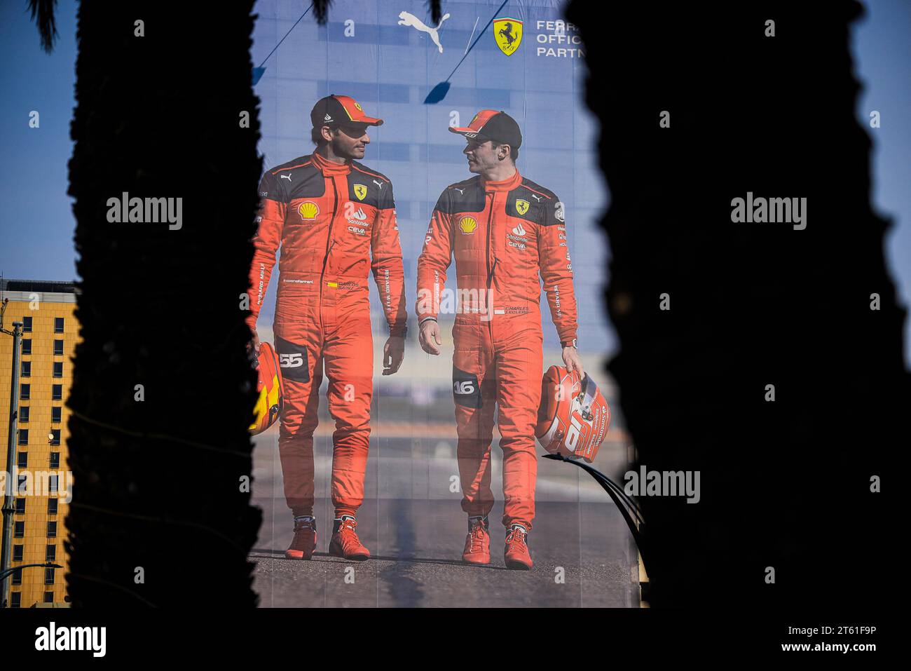 Carlos Sainz JR. and Charles Leclerc drivers of the Scuderia Ferrari of ...