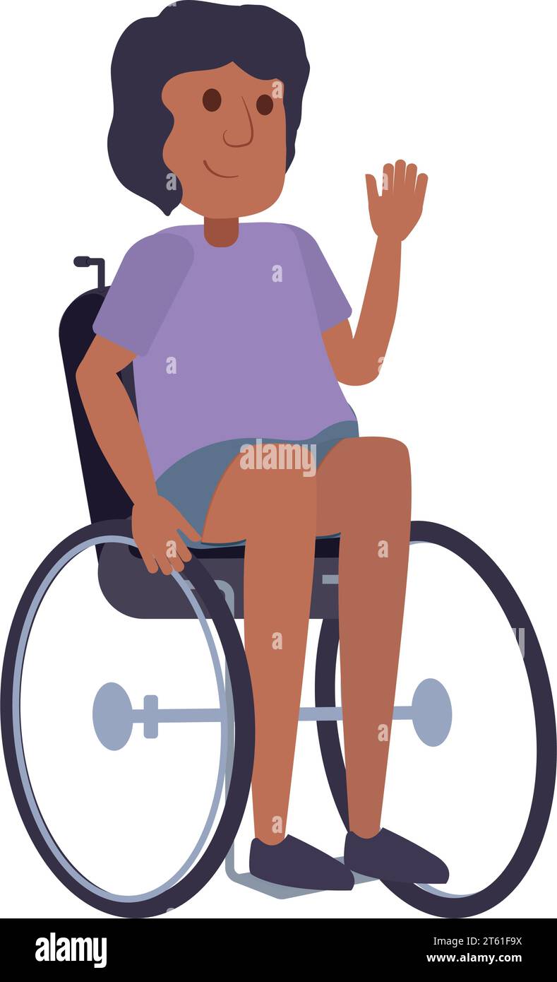 Cute girl character on wheelchair Vector Stock Vector Image & Art - Alamy