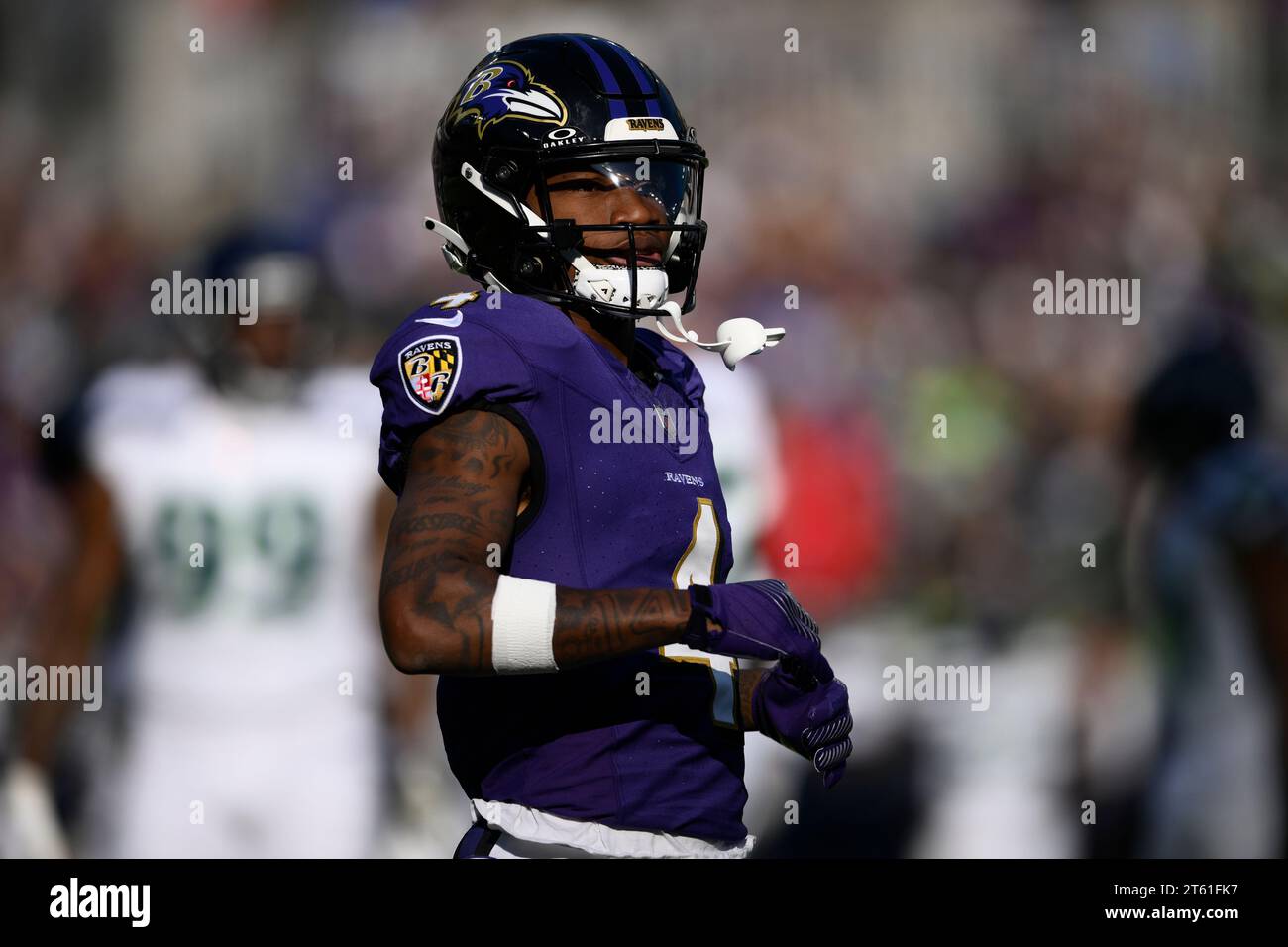 Baltimore Ravens wide receiver Zay Flowers (4) in action during the ...