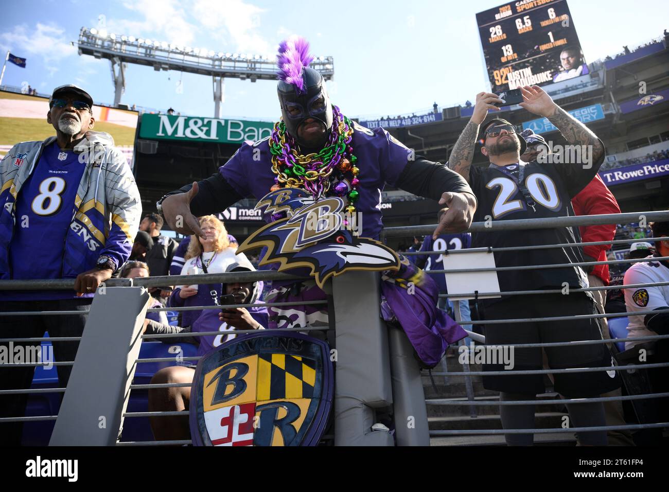 Spectators before an NFL football game against the Seattle Seahawks ...