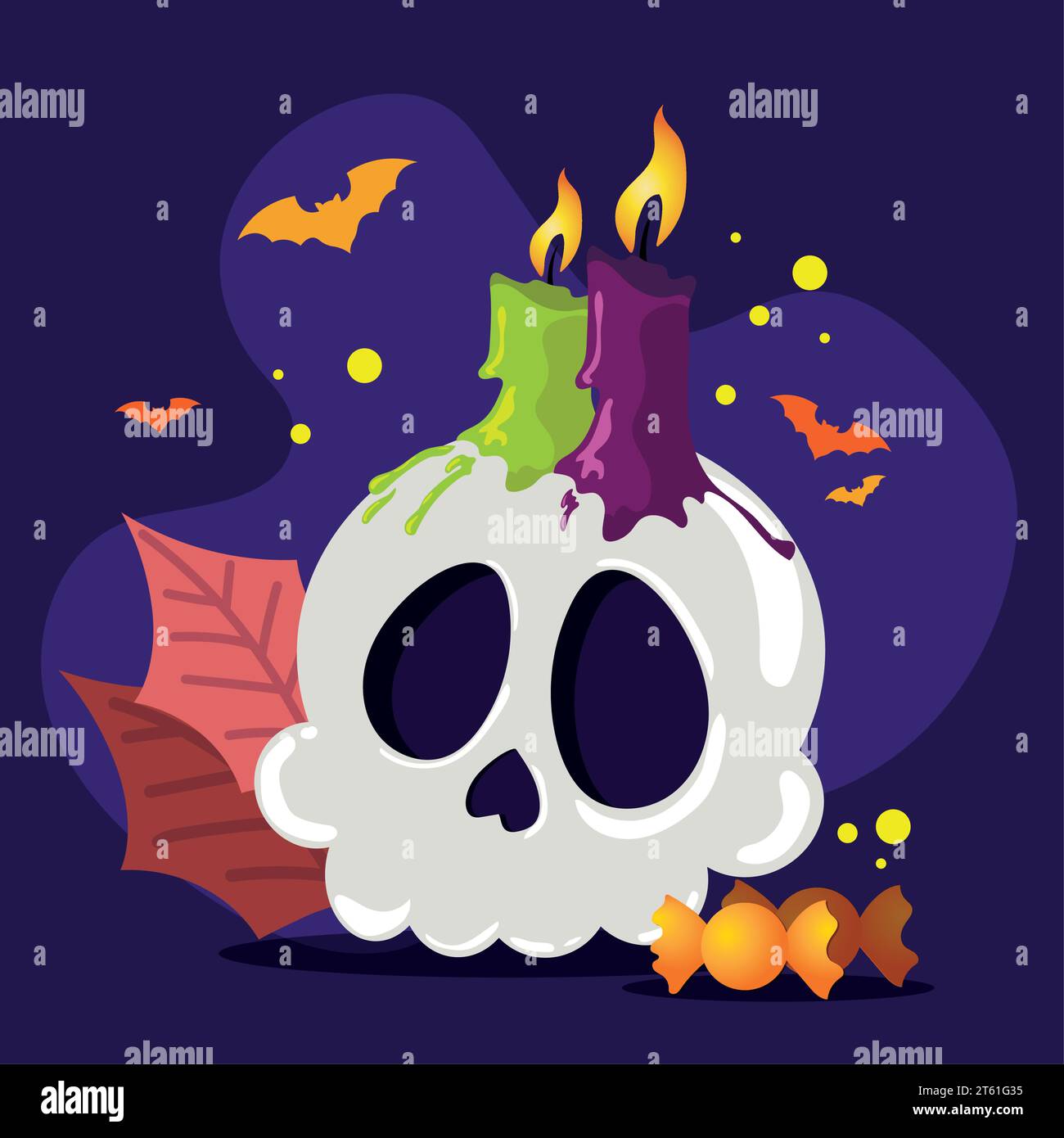 Skull with candles Halloween season Vector Stock Vector Image & Art - Alamy