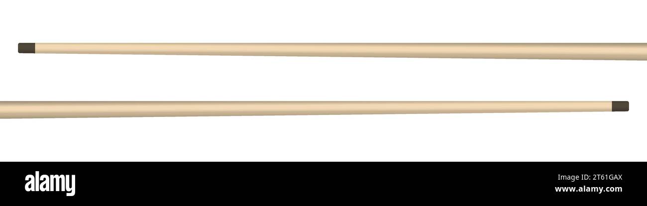 Two realistic billiard cues. 3D vector illustration isolated on white ...