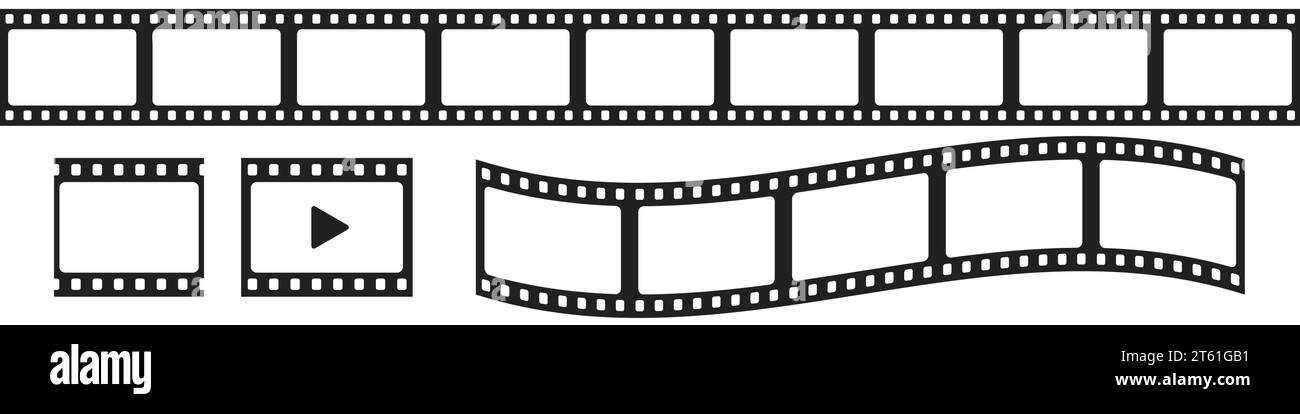 Roll of retro film strip. Photographic film in retro style. Curved film ...