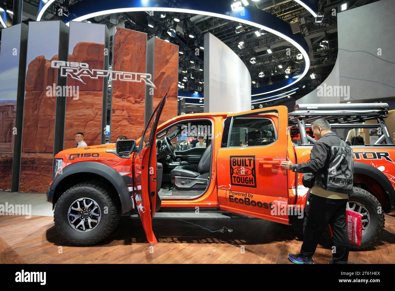 SHANGHAI, CHINA - NOVEMBER 7, 2023 - Visitors learn about the Ford F ...