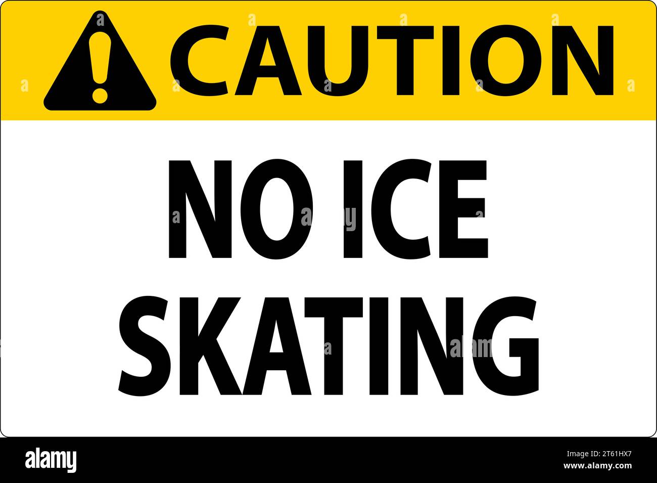 Caution Sign No Ice Skating Stock Vector Image & Art - Alamy