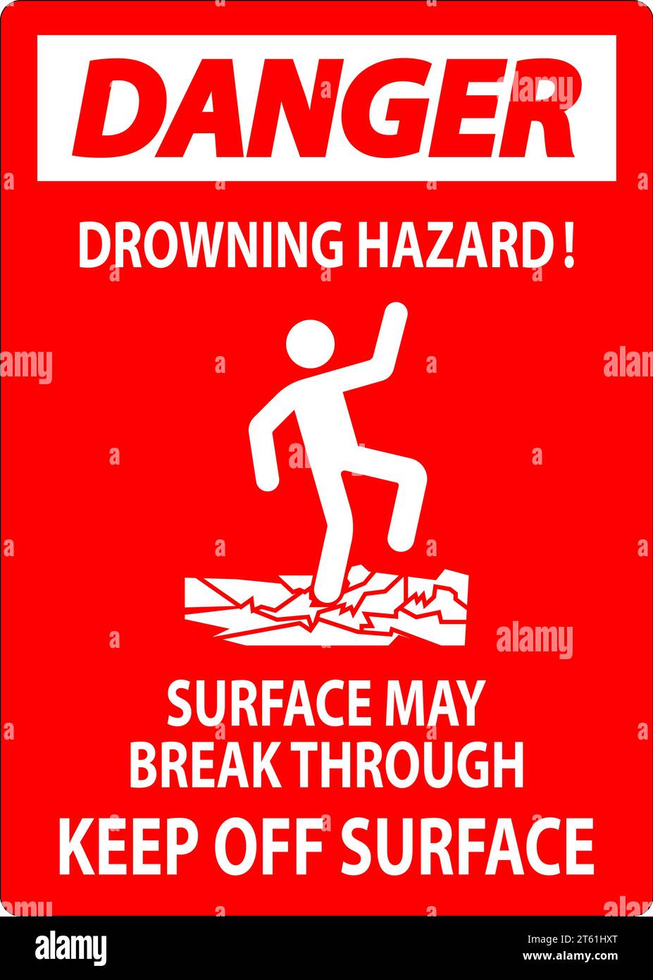 Danger Sign Drowning Hazard - Surface May Break Through, Keep Off ...