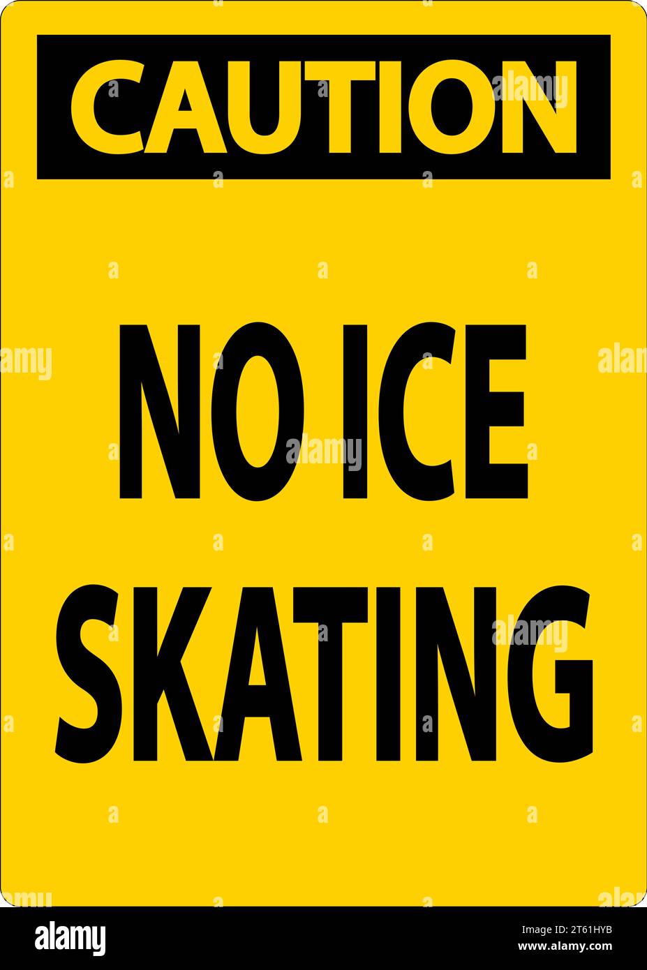 Caution Sign No Ice Skating Stock Vector Image & Art - Alamy