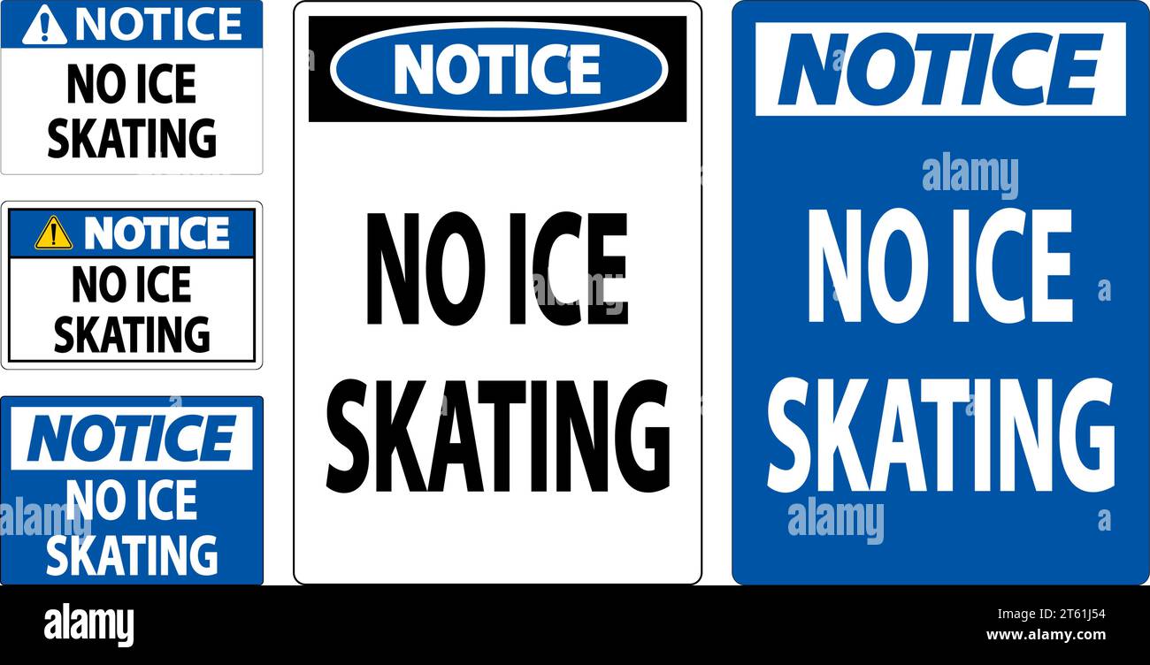 Notice Sign No Ice Skating Stock Vector Image & Art - Alamy