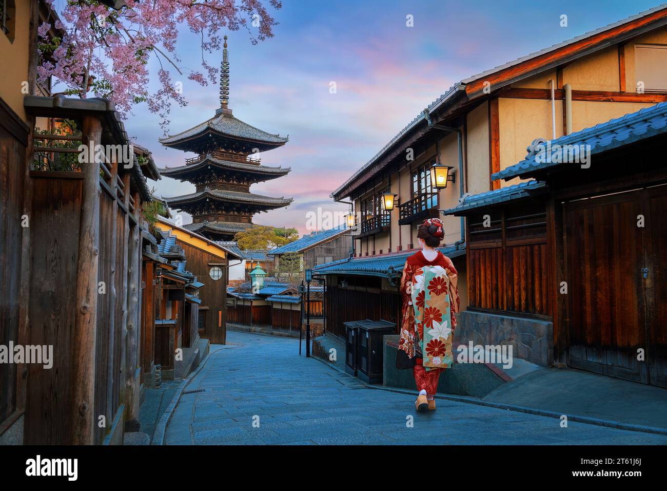 Kyoto, Japan - March 30 2023: The Yasaka Pagoda known as Tower of Yasaka or Yasaka-no-to. The 5 ...