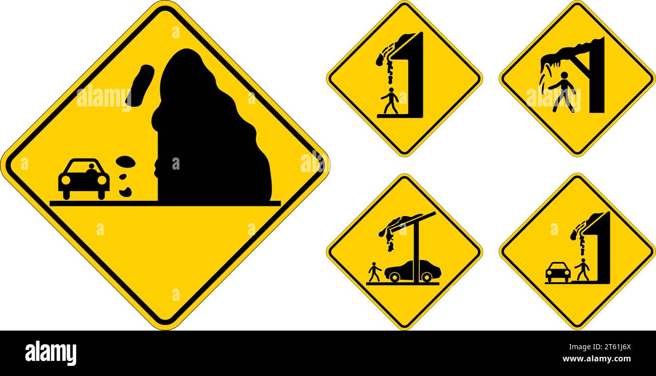 Warning Sign Falling Ice and Snow Symbol Stock Vector Image & Art - Alamy