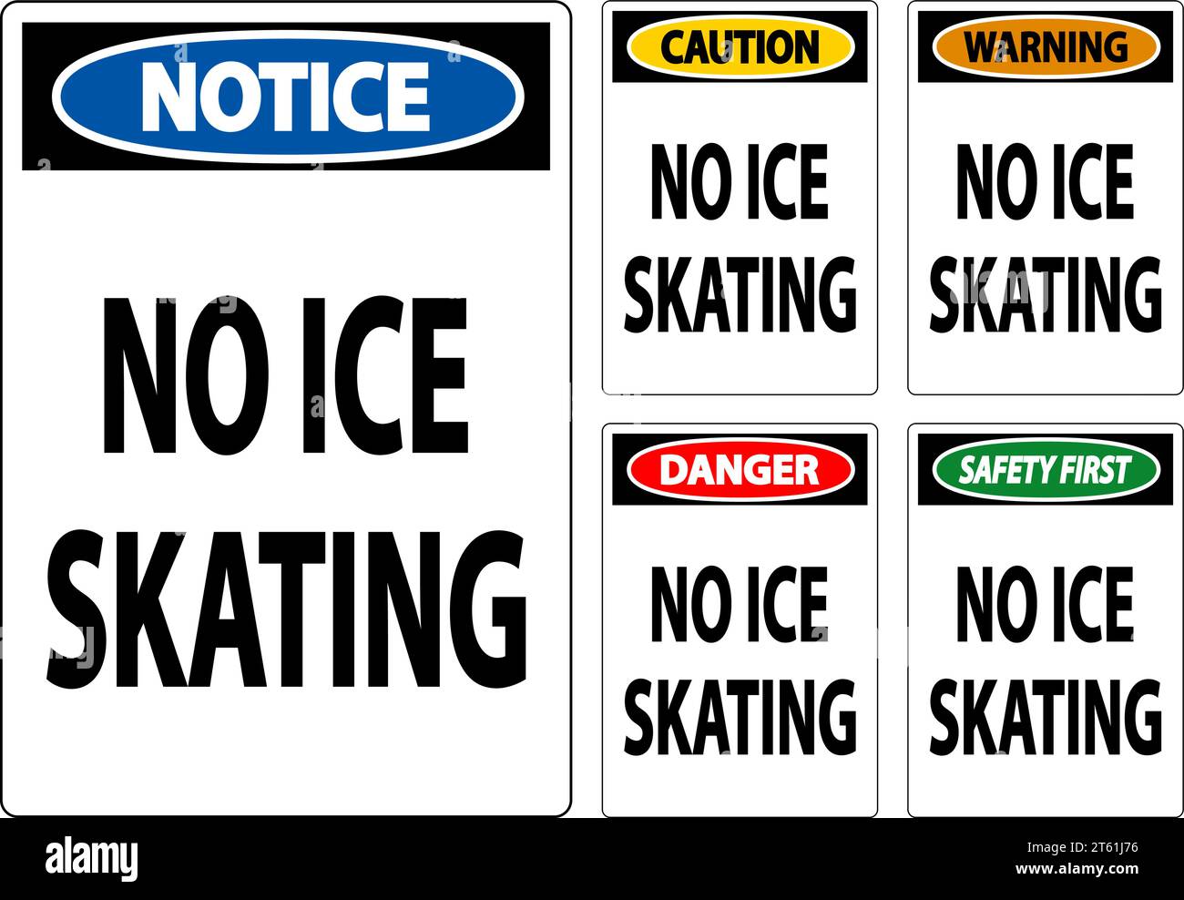Danger Sign No Ice Skating Stock Vector Image & Art - Alamy