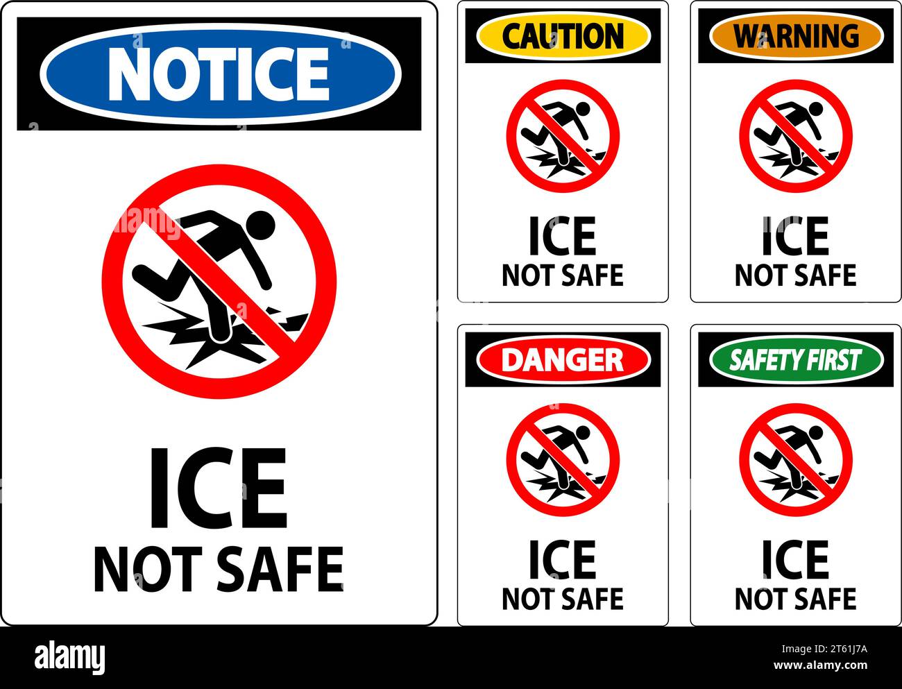 Danger Sign Ice Not Safe Stock Vector Image & Art - Alamy
