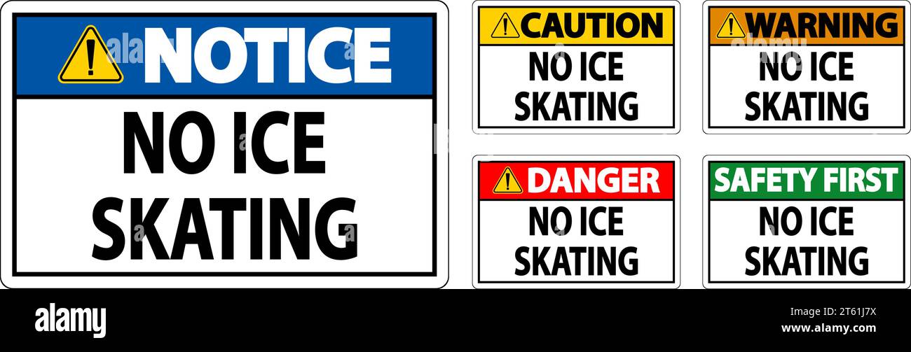 Danger Sign No Ice Skating Stock Vector Image & Art - Alamy