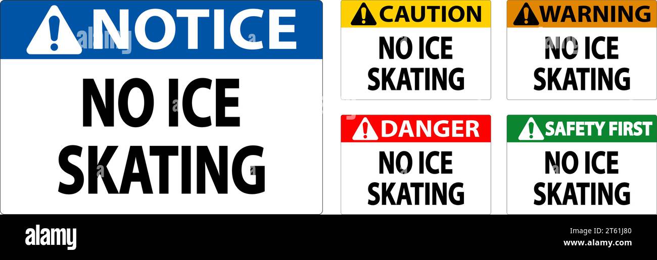 Danger Sign No Ice Skating Stock Vector Image & Art - Alamy