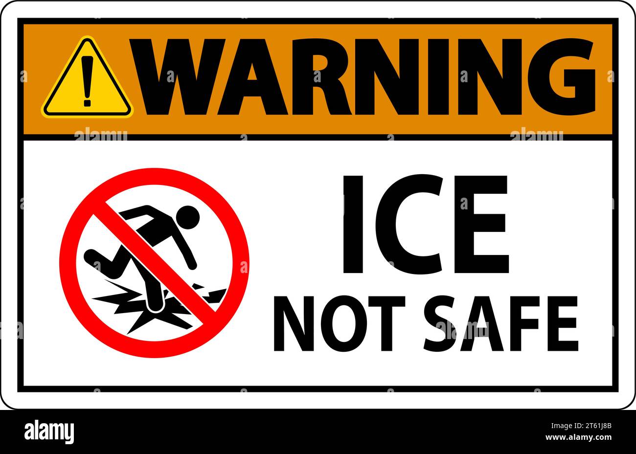 Warning Sign Ice Not Safe Stock Vector Image & Art - Alamy