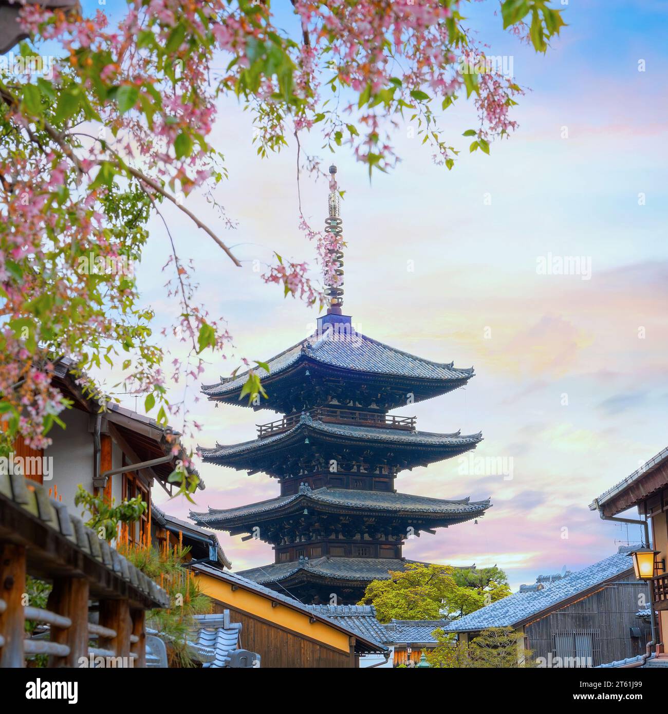 Kyoto, Japan - April 6 2023: The Yasaka Pagoda known as Tower of Yasaka or Yasaka-no-to. The 5 ...