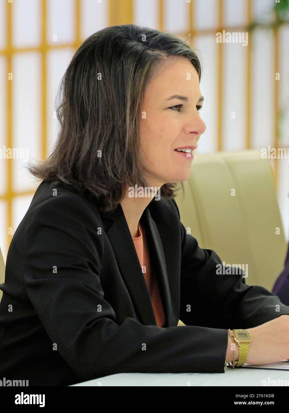 German Foreign Minister Annalena Baerbock speaks at the outset of a ...