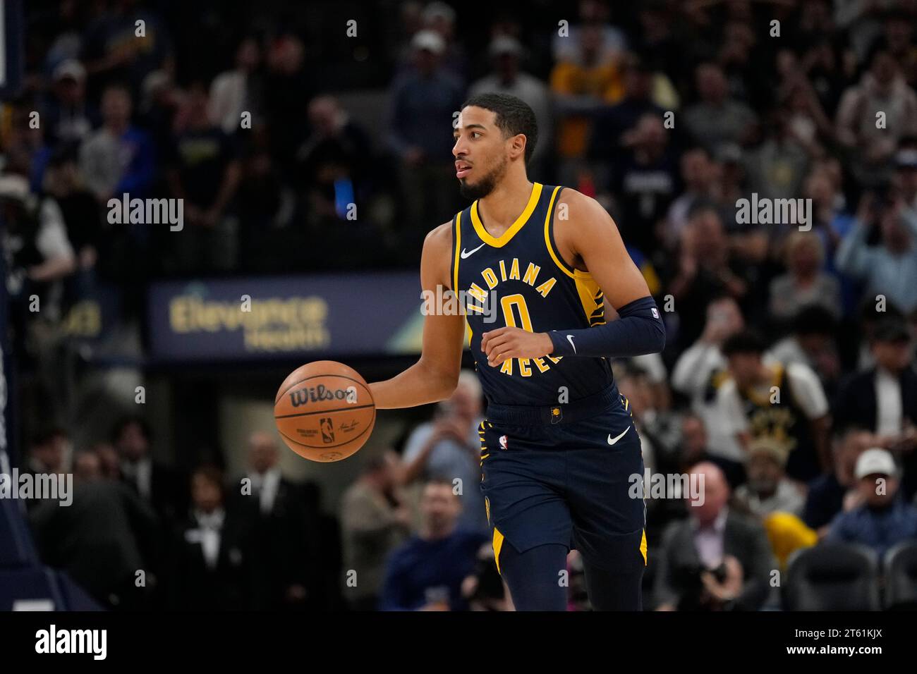 Indiana Pacers guard Tyrese Haliburton (0) in action during an NBA ...
