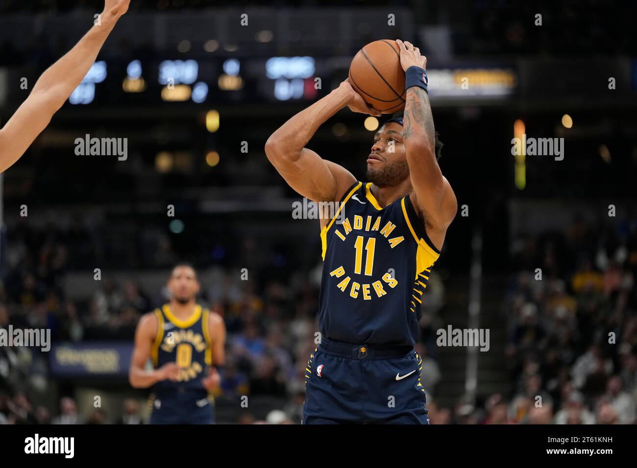 Indiana Pacers forward Bruce Brown (11) in action during an NBA ...