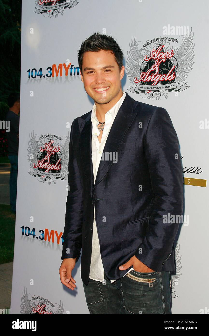 Michael Copon at the Aces and Angels Celebrity Poker at the Playboy ...