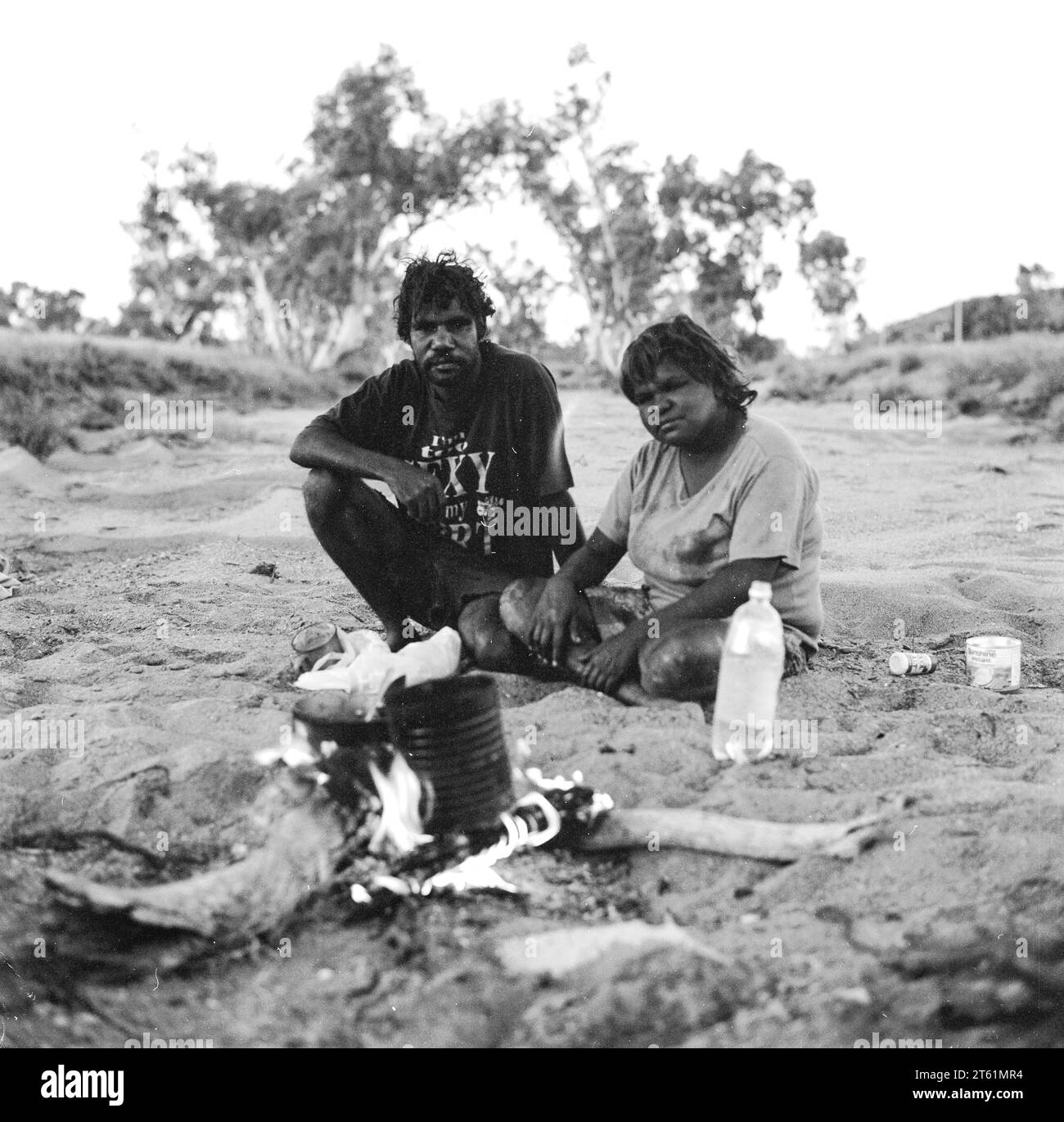 Aboriginal People in the Todd River, Alice Springs, Northern Territory ...