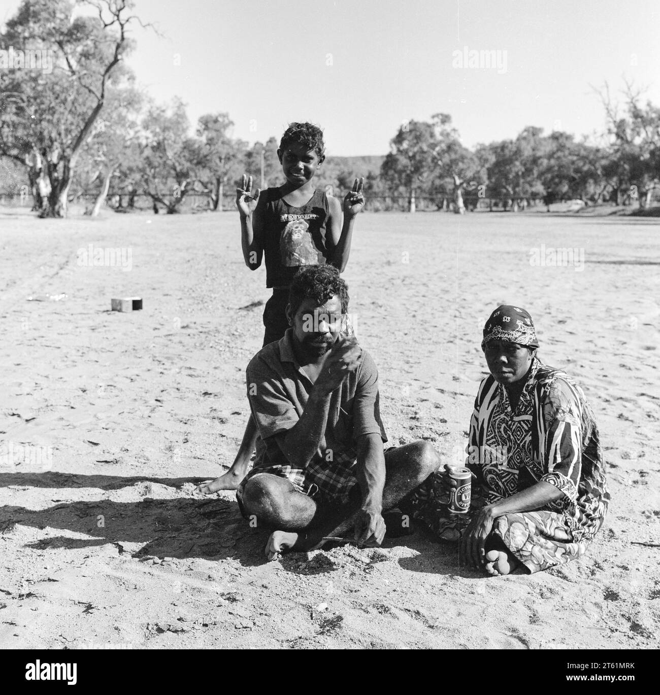 Aboriginal People in the Todd River, Alice Springs, Northern Territory ...