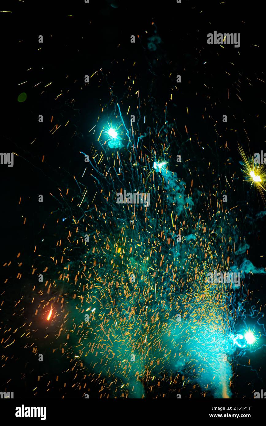 Fireworks Light Show Sparkles Stock Photo - Alamy