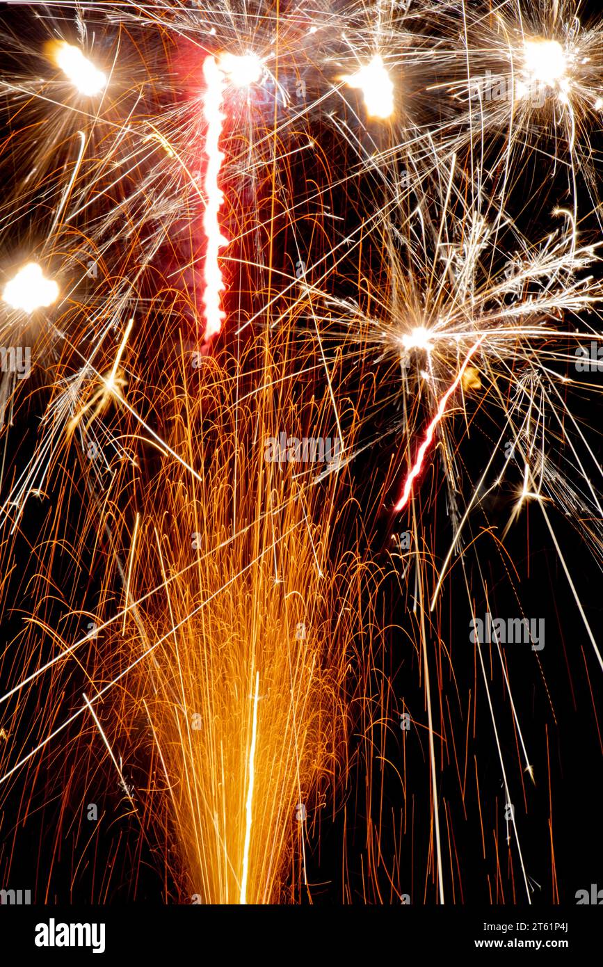 Fireworks Light Show Sparkles Stock Photo - Alamy