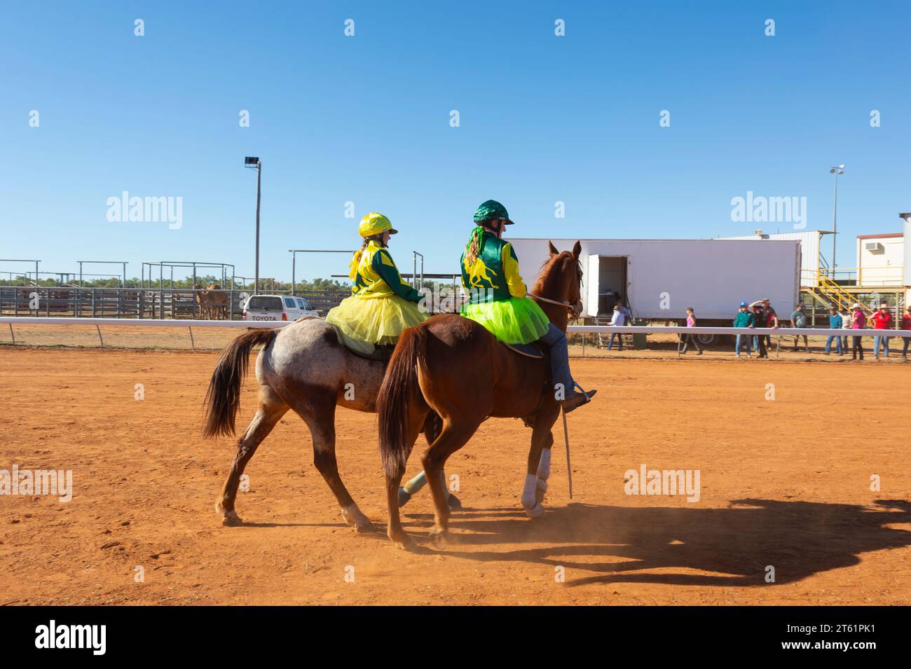 Two women jockeys at Boulia horse races, a popular Outback event in ...