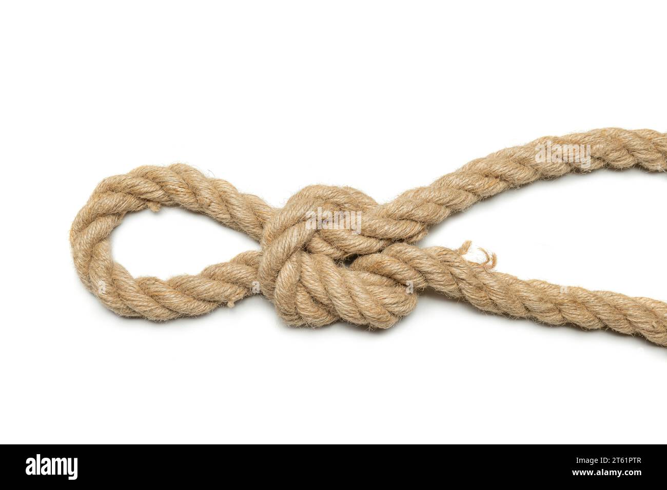 Coiled rope knot isolated over a white background Stock Photo - Alamy