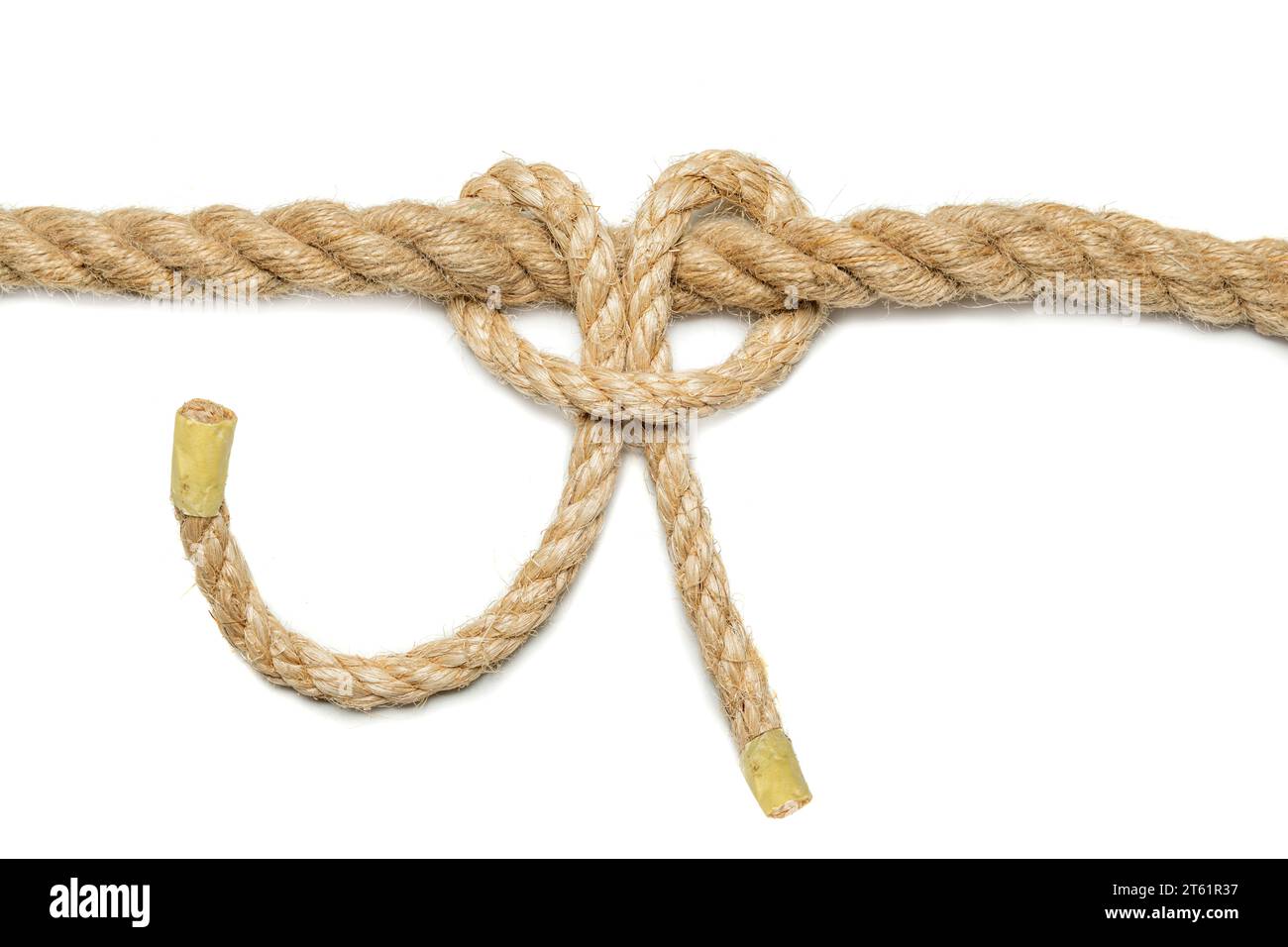 Coiled rope knot isolated over a white background Stock Photo - Alamy