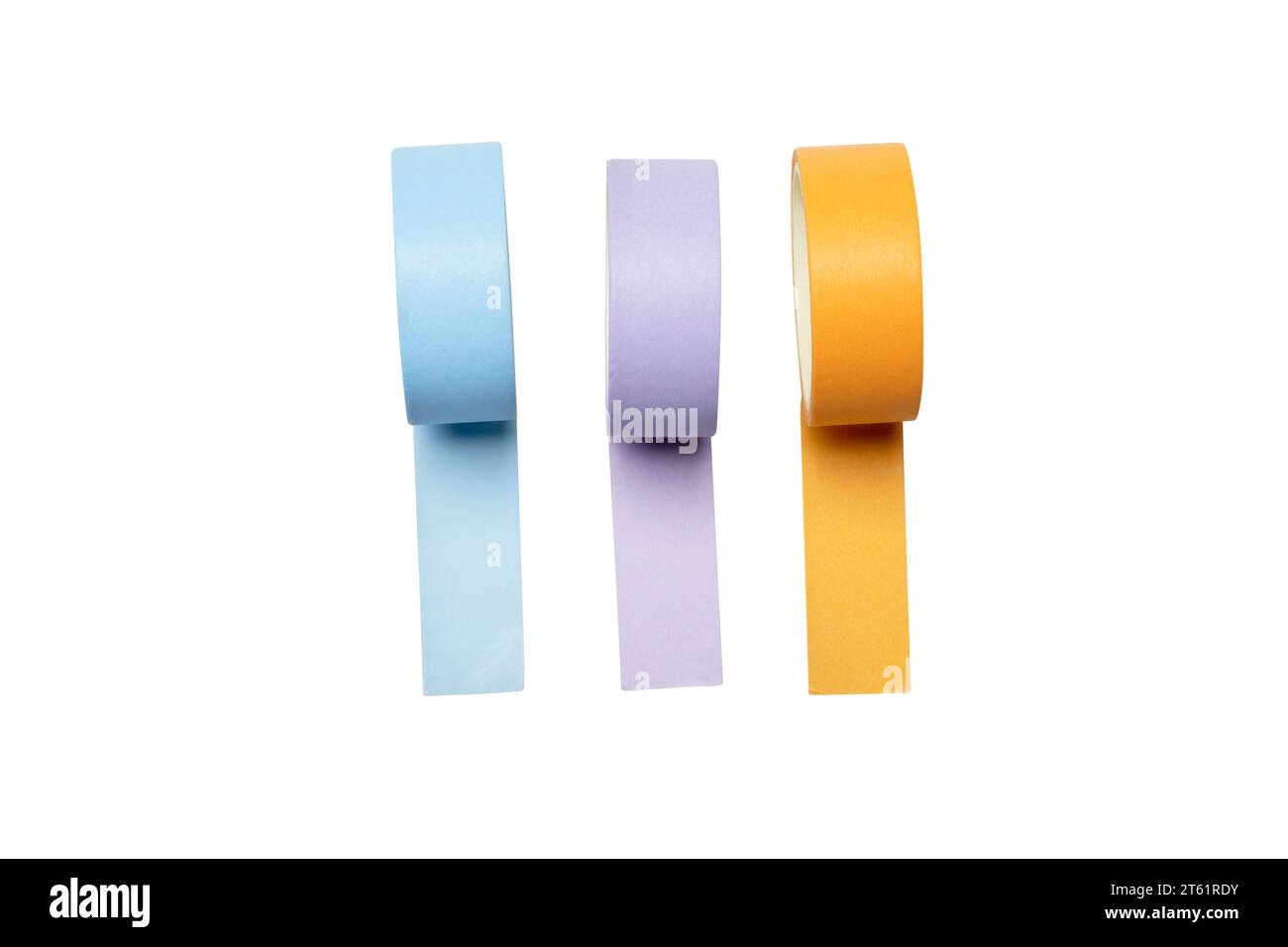 Colorful sticker paper tape with a white background Stock Photo - Alamy