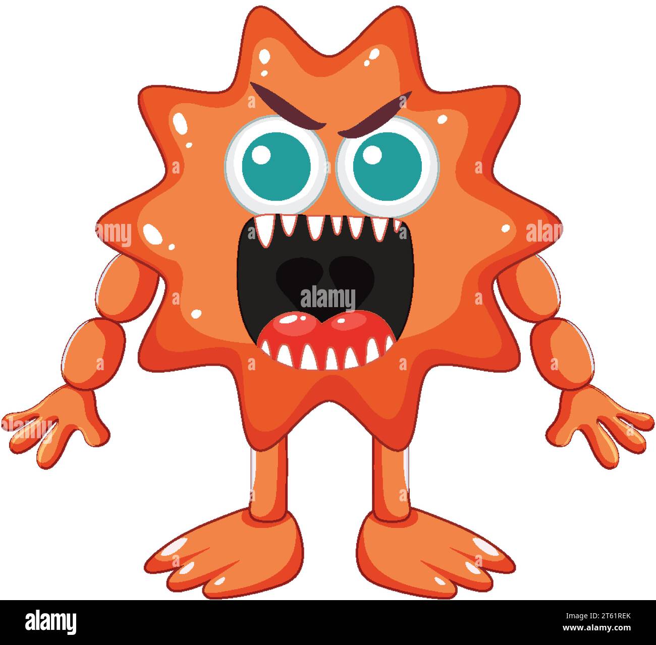 A vector cartoon illustration of scary and spiky alien monsters Stock ...